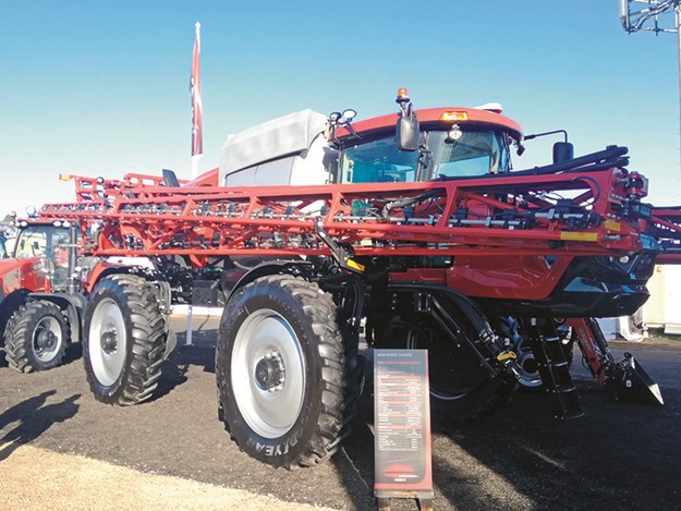 Case IH Patriot sprayer is red, bright and new