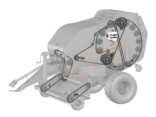 Reliable chain lubrication for farm machinery