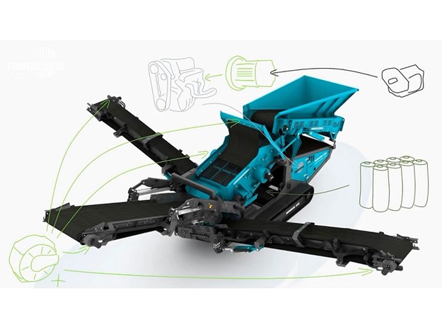 Powerscreen working on battery powered screener