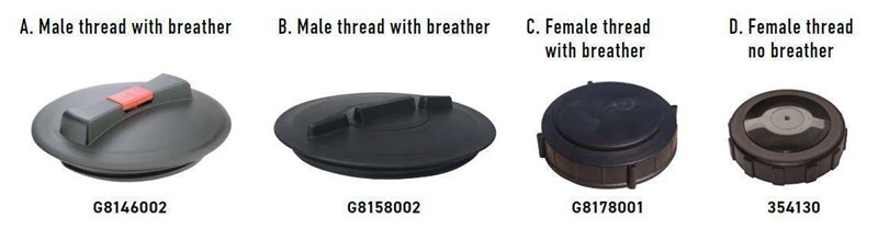 SILVAN 122 MM TANK LID (FEMALE THREAD NO BREATHER)