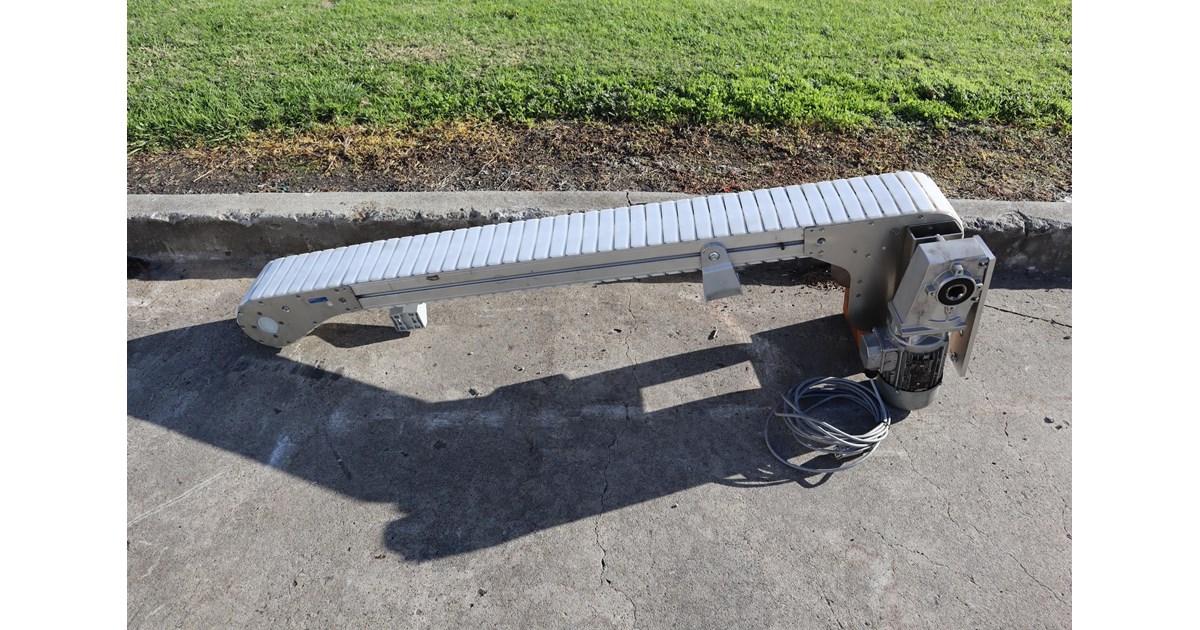 MOTORISED SLAT BELT CONVEYOR 1.6M LONG for sale (refcode TA1183382)