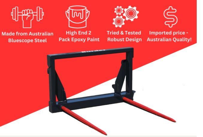 BURDER TITAN ROUND BALE FORKS (EURO HITCH) for sale