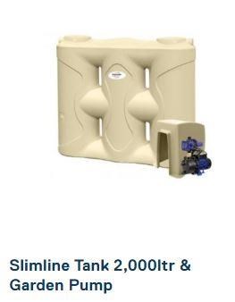 POLYMASTER 2,000L RAINWATER TANK & GARDEN PUMP (SLIMLINE) for sale ...