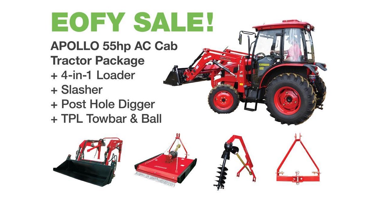 APOLLO EOFY SALE - 55HP AC CAB TRACTOR PACKAGE APOLLO 554 for sale ...