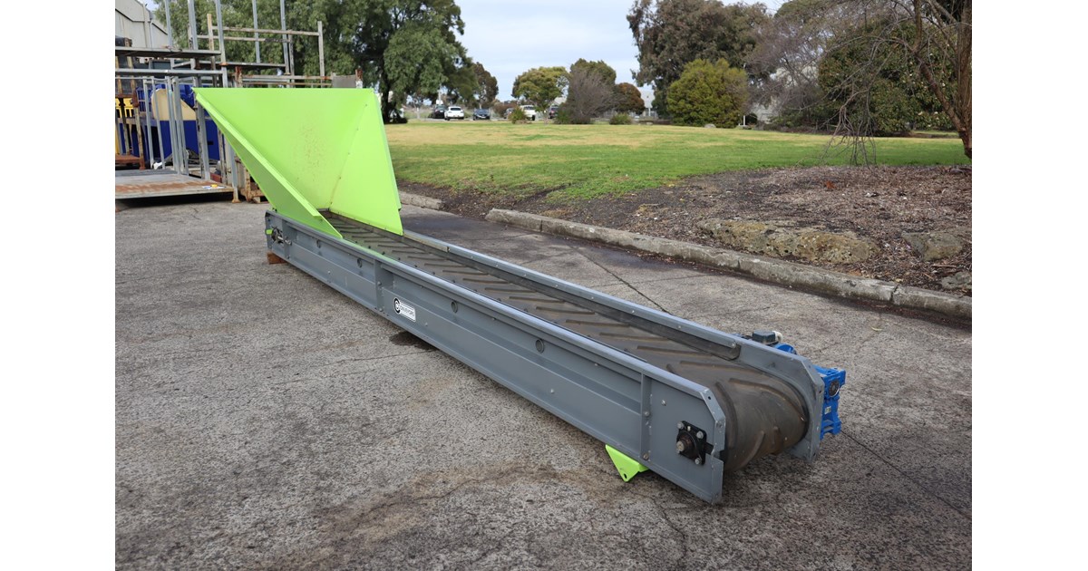 CC CONVEYORS MOTORISED INCLINE TROUGH BELT CONVEYOR 4.85M LONG for sale ...