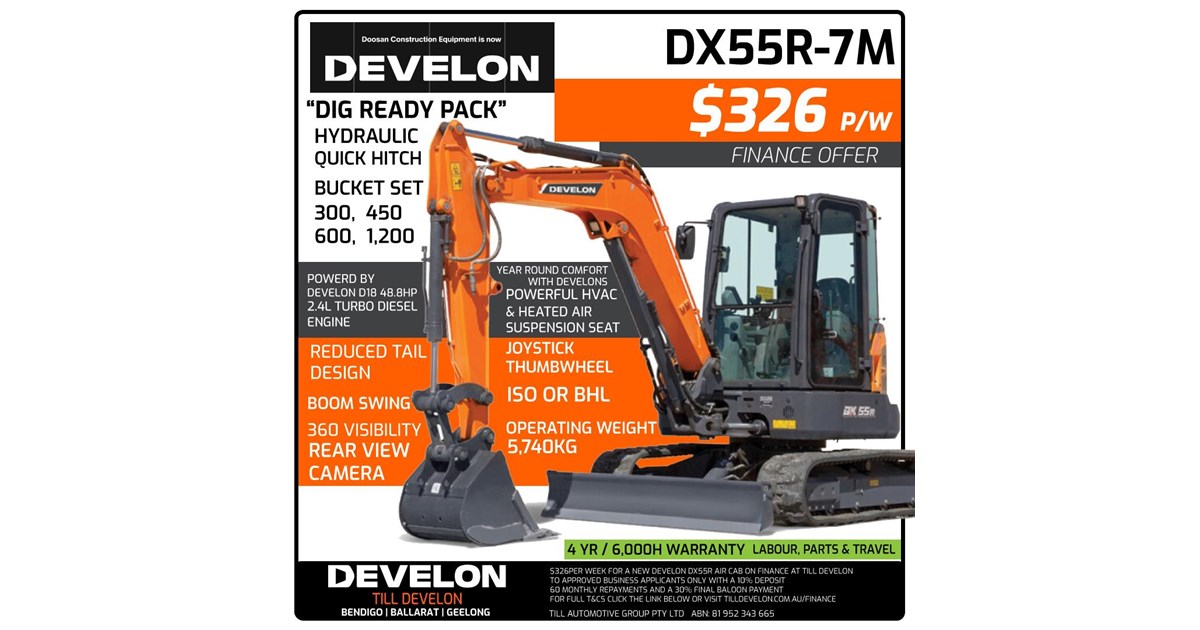 2024 DEVELON DX55R-7M AIR CABIN for sale (refcode TA1234694)