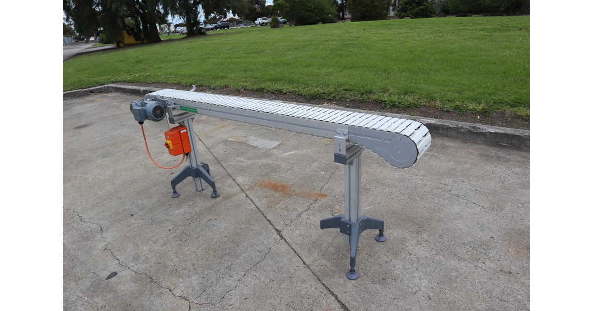 FLEX LINK MOTORISED SLAT BELT CONVEYOR - 2.1M LONG for sale (refcode ...