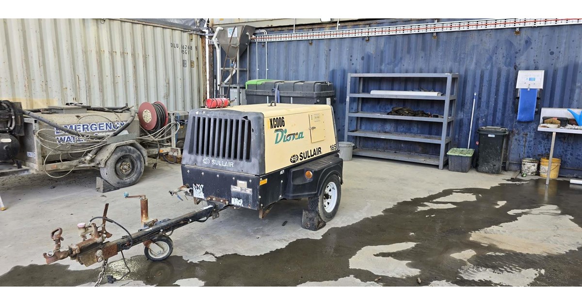 2005 SULLAIR 185DPQ TRAILER MOUNTED AIR COMPRESSOR 185CFM for sale ...