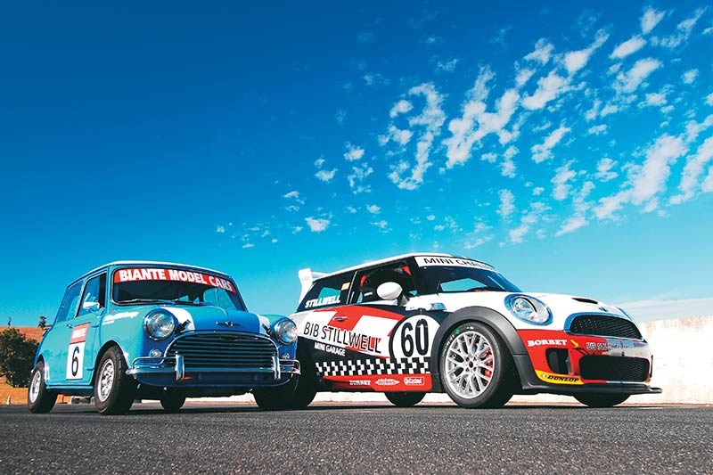 1964 mini cooper s race car vs 2008mini challenge race car