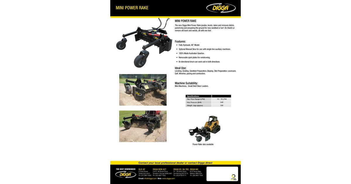 DIGGA MINI POWER RAKE for sale (refcode TA684430)