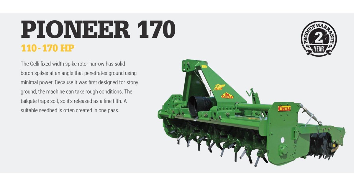 CELLI 3.1M PIONEER ROTARY HOE INC SPIKE ROTOR AND CAGE ROLLER for sale ...