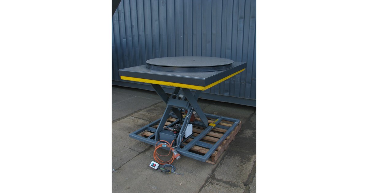 1000KG SCISSOR LIFT TABLE WITH TURNTABLE 1200MM DIAMETER for sale