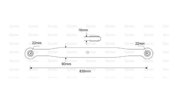 SPAREX LOWER LINK LIFT ARM - COMPLETE (CAT 1/1) (835MM LENGTH, LH ...