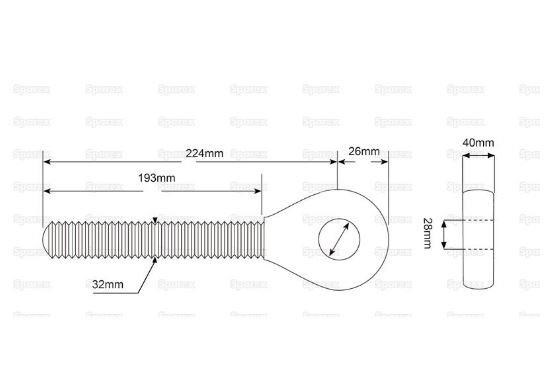 SPAREX TOP LINK THREADED EYE - 1 1/4" THREAD (RH) for sale (refcode ...