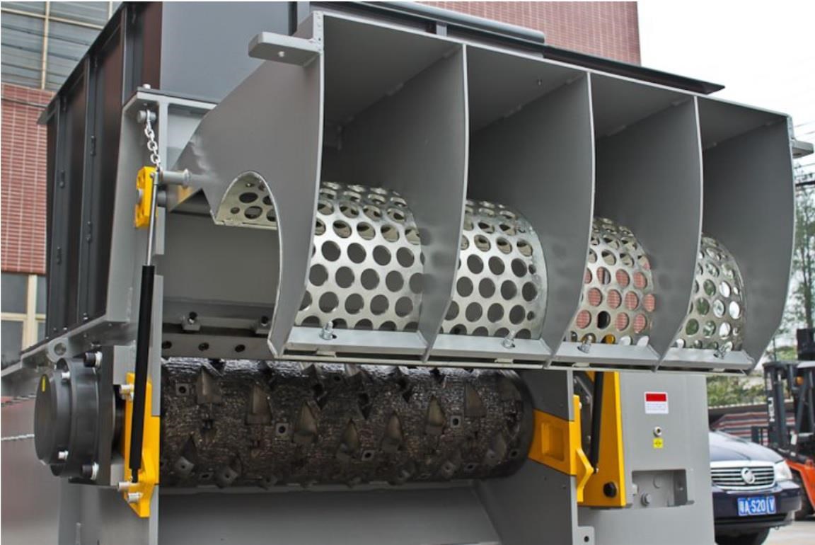 GENOX V1000 INDUSTRIAL SINGLE SHAFT SHREDDER WITH CRAMMER - 60HP for sale