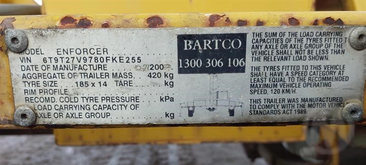 2009 BARTCO VMS TRAILER for sale