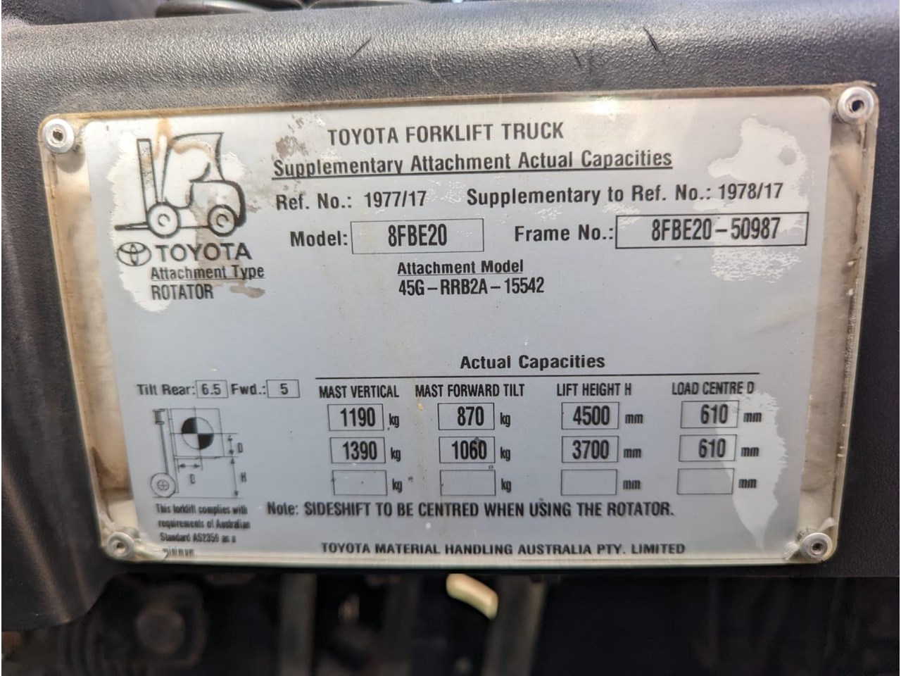 2017 TOYOTA 2T ELECTRIC FORKLIFT - 8FBE20 for sale