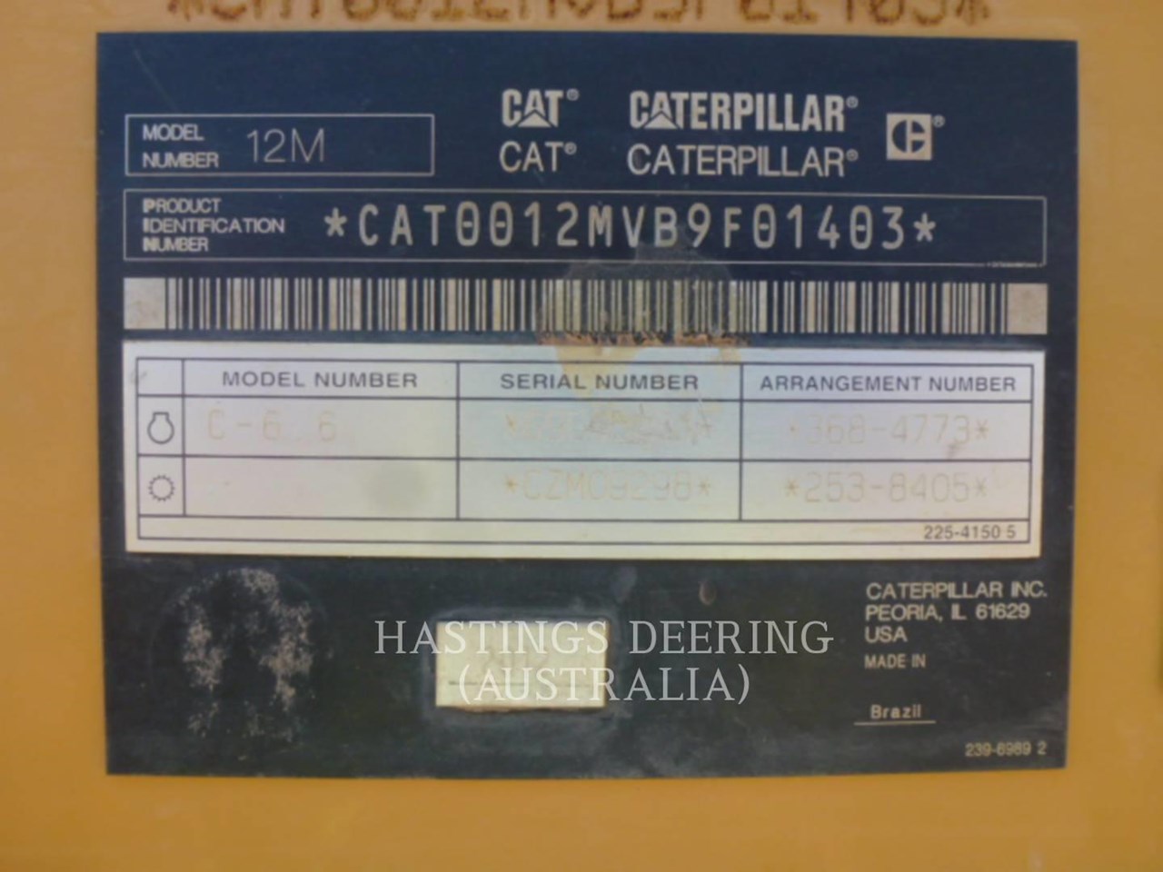 2012 CATERPILLAR 12M for sale