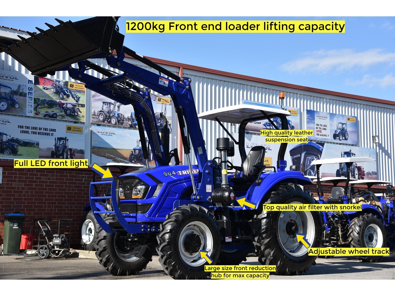 TRIDENT 90HP 4WD TRACTOR COMBO DEAL (1200KG FRONT LOADER LIFT CAPACITY ...