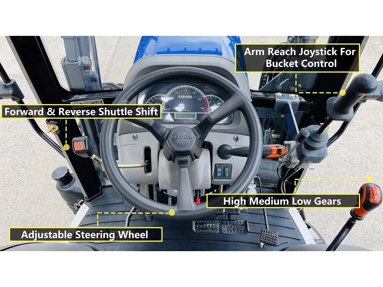 LOVOL 50HP 4WD A/C CABIN TRACTOR WITH 4IN1 BUCKET (800KG FRONT LOADER ...