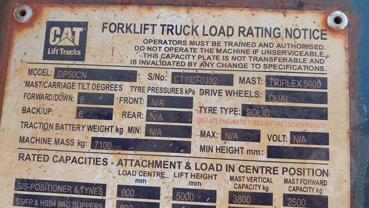 2016 CATERPILLAR DP50NT for sale