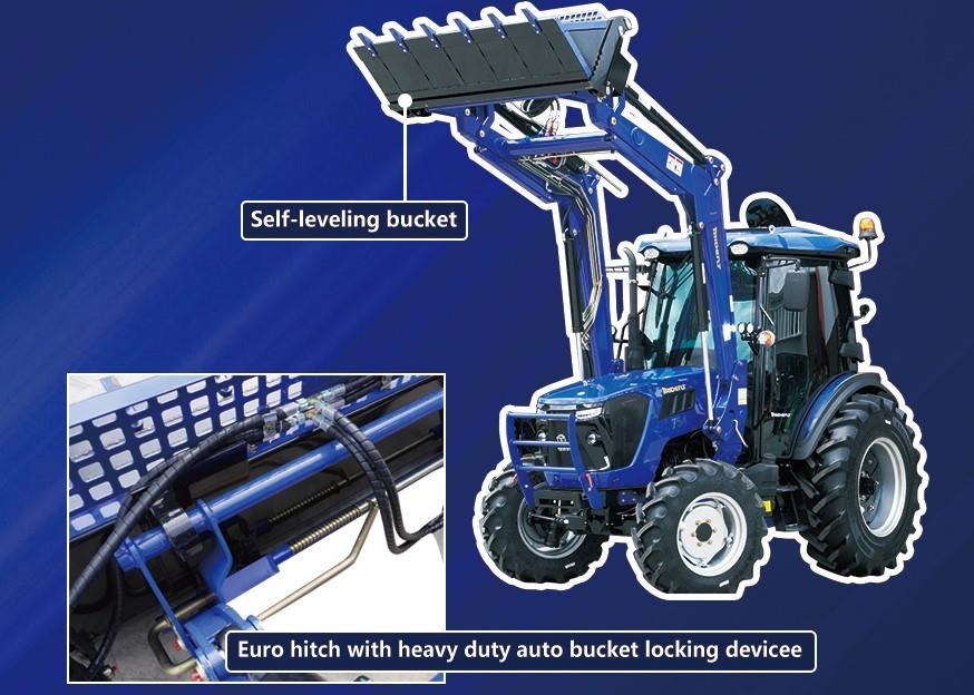 TRIDENT 75HP A/C CABIN 4WD TRACTOR WITH FEL 4IN1 BUCKET 1000KG FRONT ...