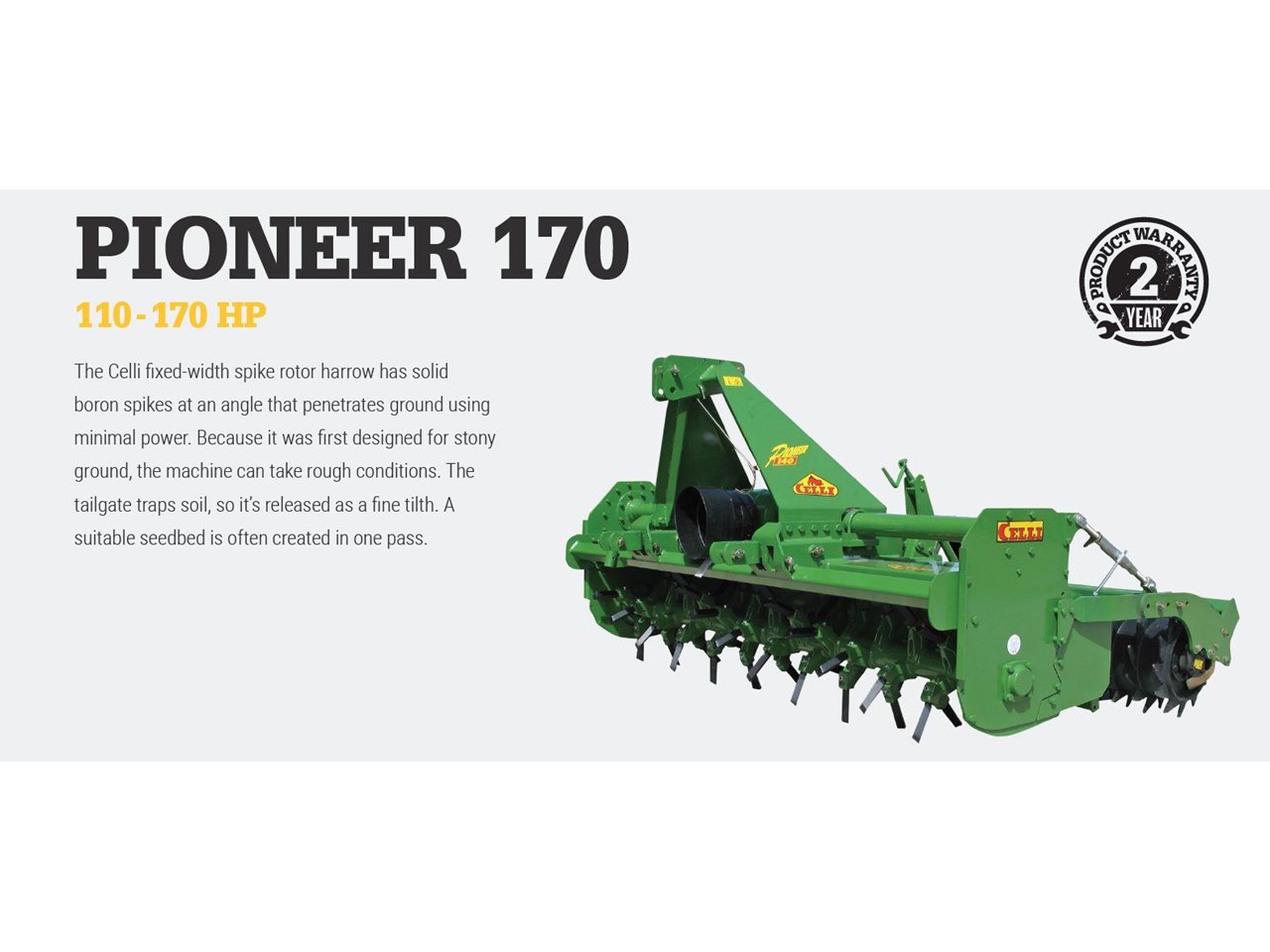 CELLI 3.1M PIONEER ROTARY HOE INC SPIKE ROTOR AND CAGE ROLLER for sale ...