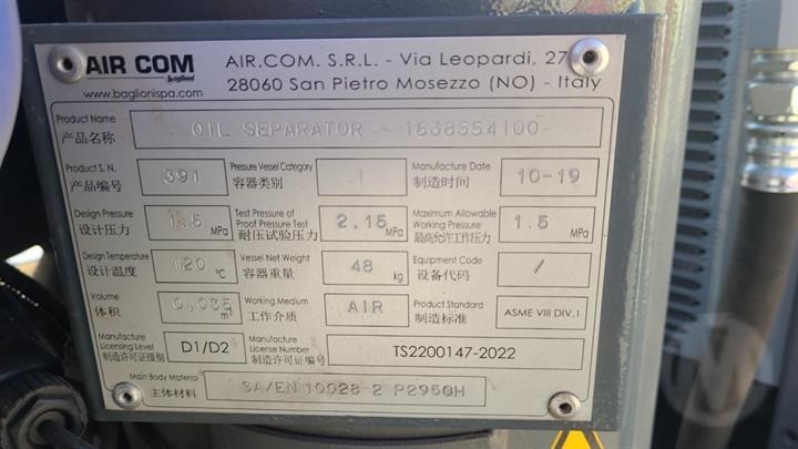 2019 ATLAS COPCO H250P VSD E-air for sale