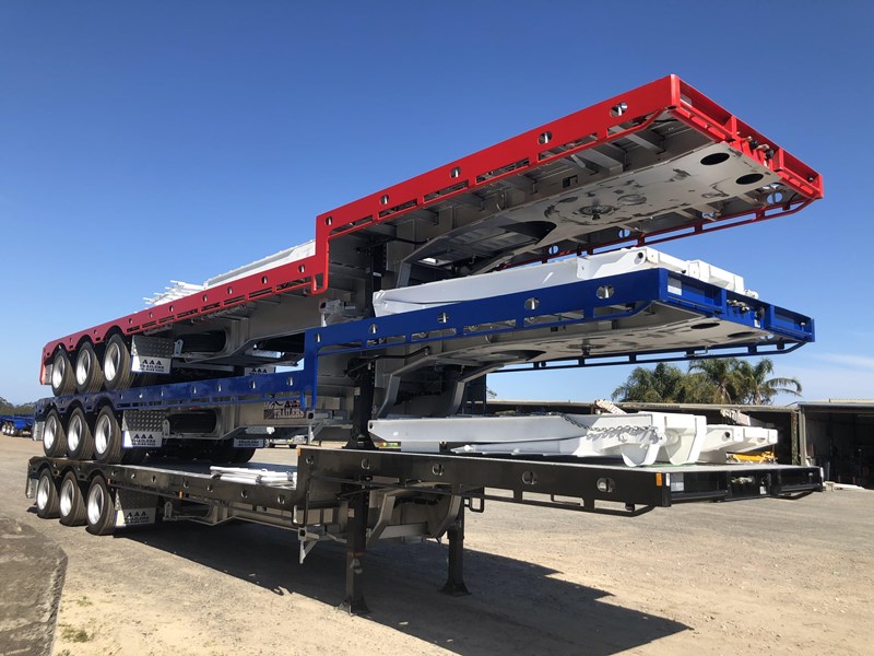 AAA 45' DROP DECK WITH RAMPS AND SPRING SUSPENSION for sale
