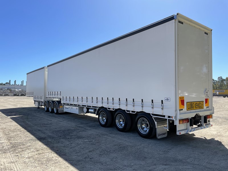 2021 VAWDREY 34 PALLET DROP DECK CURTAINSIDER B DOUBLE for sale